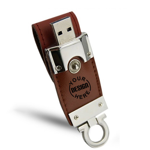Leather Keychain with Pen Drive|Logo Printed|PromotionalWears