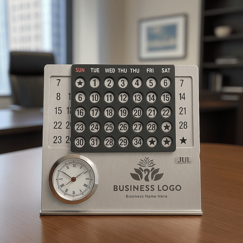 Continual Calendar with Clock | Desktop Calendar