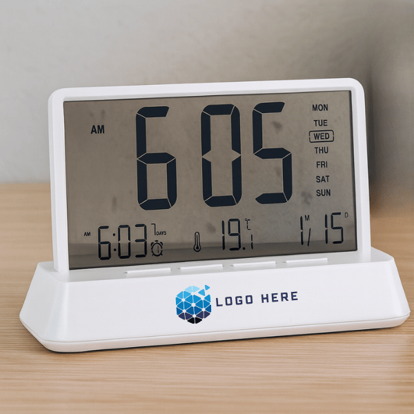 Axis See Thru Digital Clock with Temperature | LCD Desk Clock