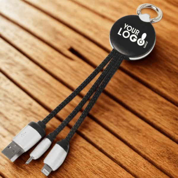Clip-On Charging Cable with Double Side Light Up Logo | Customized ...