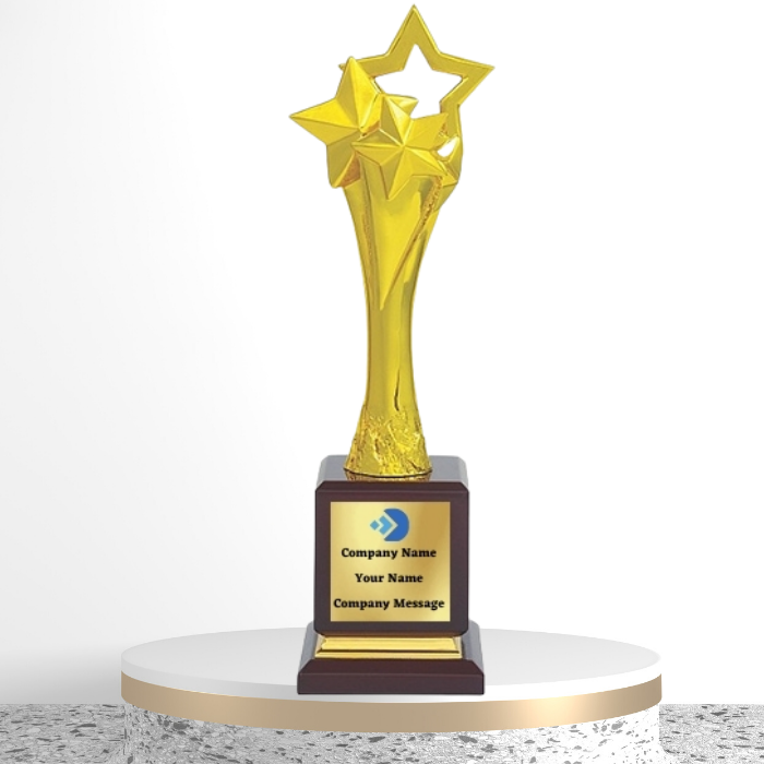 Golden Triumph Star Trophy – Custom Recognition Award | PromotionalWears
