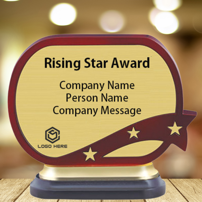 Rising Star Award Trophy - Custom Wooden Trophy | PromotionalWear