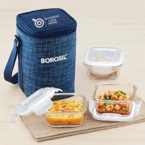 Borosil Glass Lunch Box Set of 3 | Custom Lunch Box Bulk