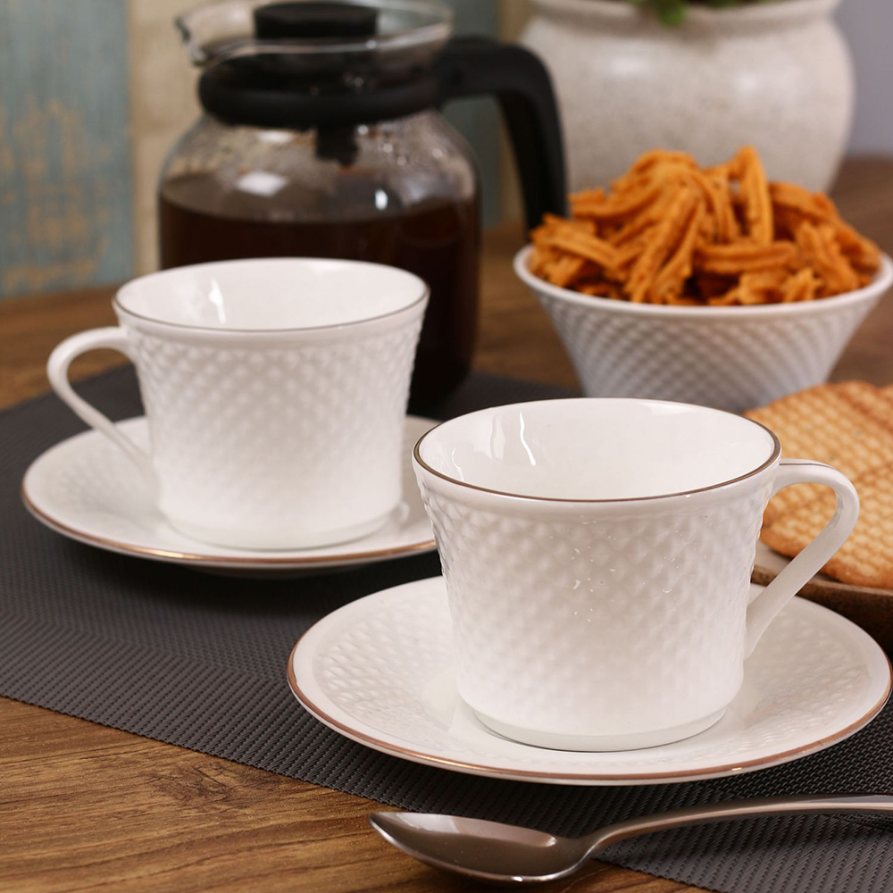 Custom Ceramic Tea Cup & Saucer Set with logo – Corporate Gifting with ...