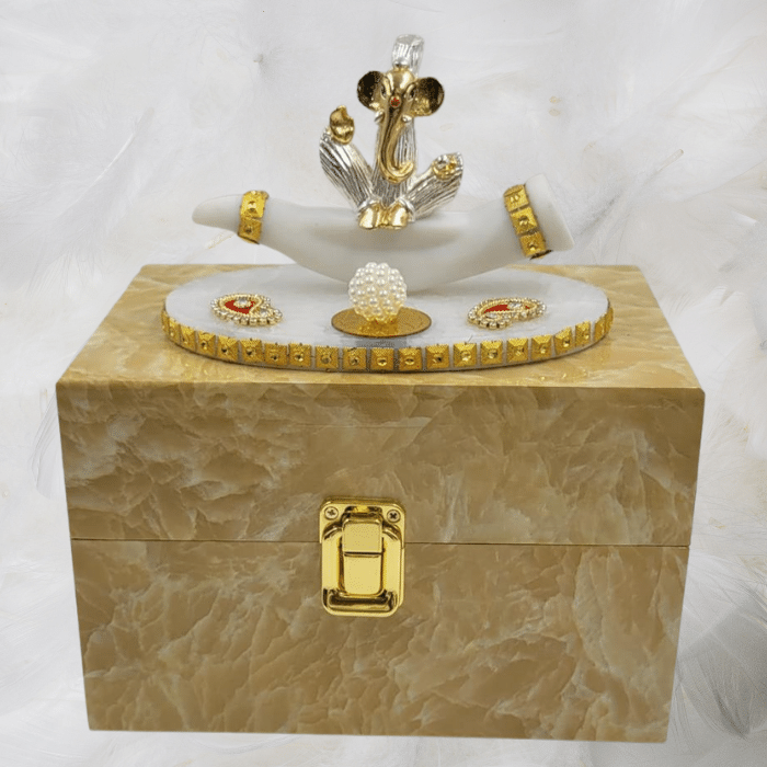 Silver & Golden Ganesha Idol With Box | Buy Divinity Products Online On ...
