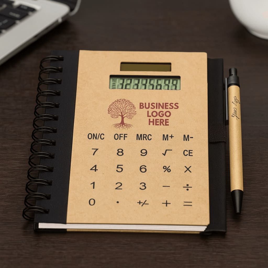 Custom Solar Diary with Pen & Calculator – Corporate Gifts India