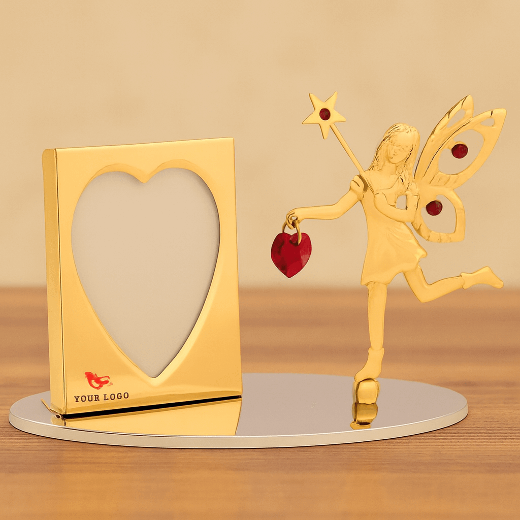 Personalized 24K Gold Plated Fairy Photo Frame with Swarovski Crystals